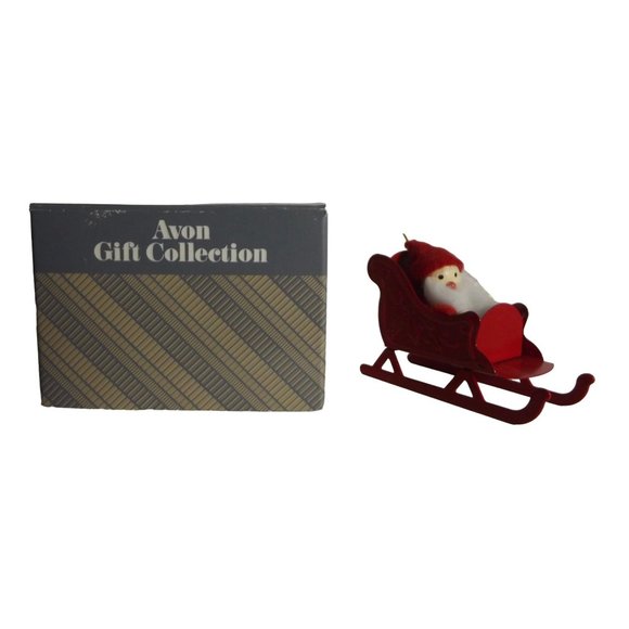Avon | Holiday | Vtg Avon Frolicking Santas On Sleigh Christmas ...